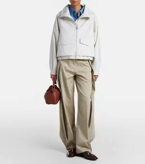 Loewe Cotton And Silk Gabardine Jacket - White