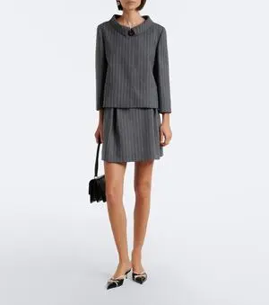 Valentino Garavani Pinstripe Virgin Wool Miniskirt