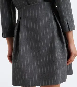 Valentino Garavani Pinstripe Virgin Wool Miniskirt