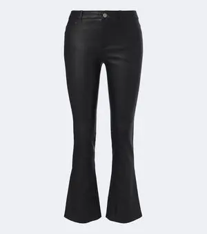 Stouls Dean Flared Leather Pants - Black