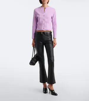 Stouls Dean Flared Leather Pants - Black
