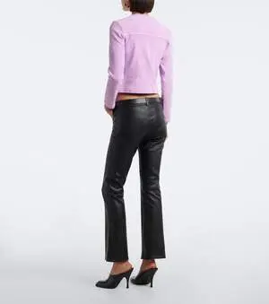 Stouls Dean Flared Leather Pants - Black