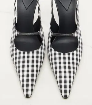 Alaïa Gingham Slingback Pumps