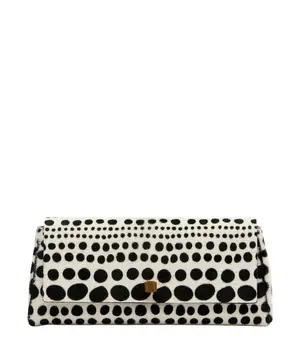 Khaite Audrey Polka-dot Calf Hair Clutch - White