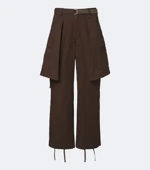 Sacai Cotton-blend Ripstop Cargo Pants - Brown