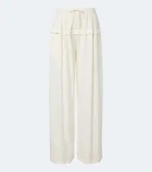 Alaïa Wide-leg Crêpe Pants - White