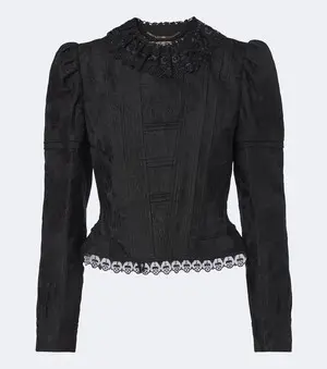 Chloé Lace And Jacquard Jacket - Black
