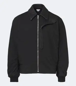 Bottega Veneta Intrecciato Twill Blouson Jacket - Black