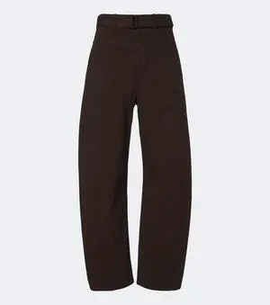 LEMAIRE Twisted Belted Barrel-leg Jeans - Brown