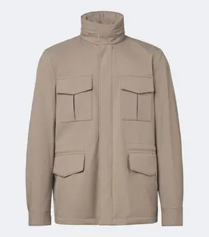 Agnona Technical Field Jacket With Concealed Hood - Grey