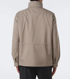 Agnona Technical Field Jacket With Concealed Hood - Grey