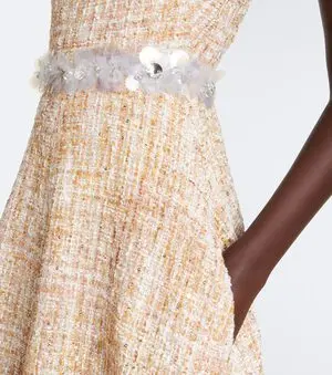 Safiyaa Maisie Embellished Tweed Midi Dress
