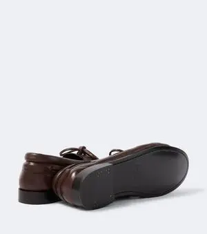 Saint Laurent Le Loafer Bateau Leather Boat Shoes - Brown