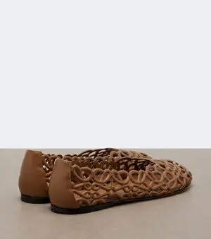 Loewe Petal Anagram Leather Ballet Flats