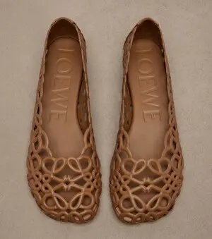 Loewe Petal Anagram Leather Ballet Flats