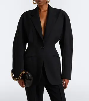 MUGLER Virgin Wool Grain De Poudre Blazer