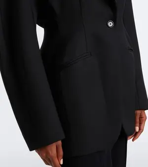 MUGLER Virgin Wool Grain De Poudre Blazer