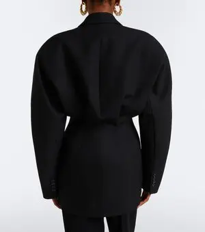 MUGLER Virgin Wool Grain De Poudre Blazer