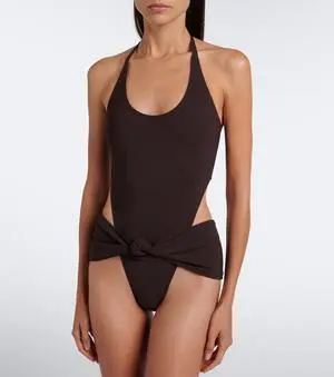 Alaïa Ala�a Draped Halterneck Swimsuit