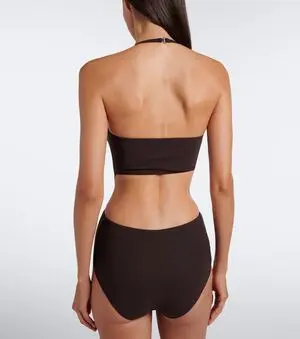 Alaïa Ala�a Draped Halterneck Swimsuit