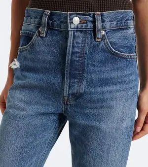 FRAME The Vertical Distressed Straight Jeans