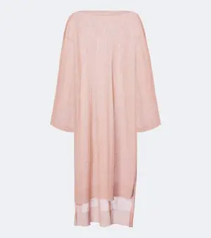 Alaïa Knitted Linen And Silk Kaftan - Pink