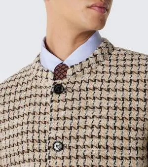 Valentino Garavani Houndstooth Wool And Silk-blend Boucl� Blazer