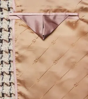 Valentino Garavani Houndstooth Wool And Silk-blend Bouclé Blazer