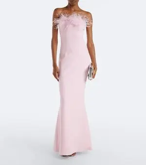 Safiyaa Feather-trimmed Gown