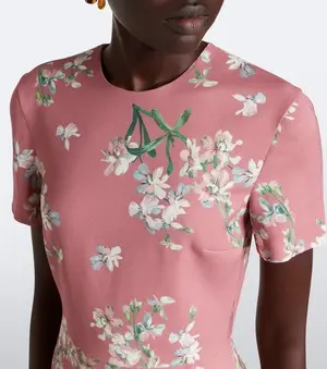 Erdem Floral Asymmetric Cady Midi Dress