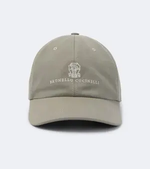 Brunello Cucinelli Logo Baseball Cap In Cotton - Green