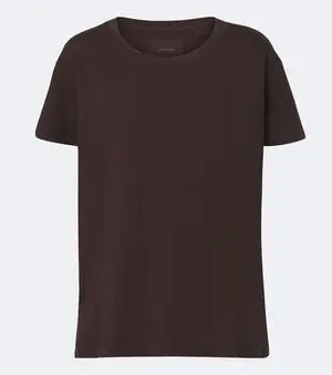 NILI LOTAN Brady Cotton Jersey T-shirt - Brown