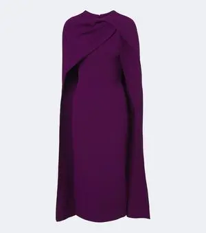 Safiyaa Oria Caped Midi Dress - Purple
