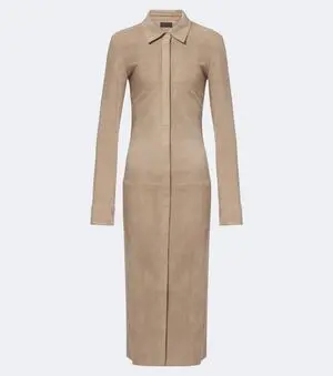 Stouls Becky Suede Shirt Dress - Beige