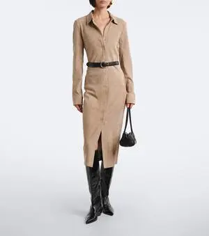 Stouls Becky Suede Shirt Dress - Beige