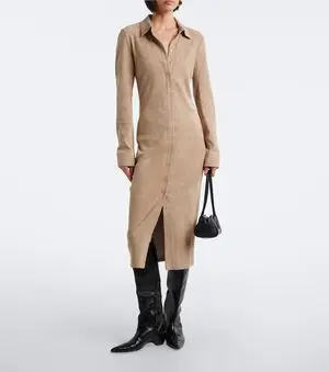 Stouls Becky Suede Shirt Dress - Beige