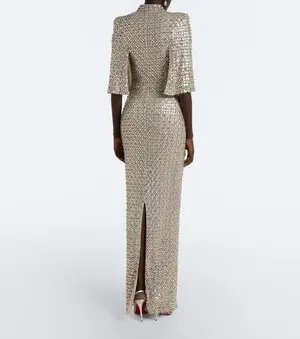 Jenny Packham Sedona Embellished Mesh Gown