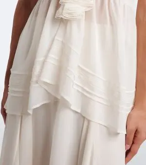 XU ZHI Ruffled Lace-trimmed Top Off