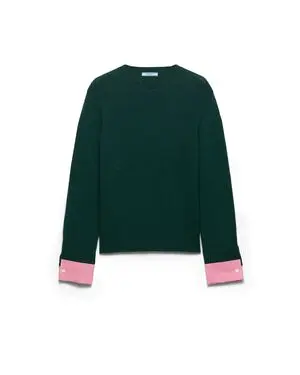 Prada Wool And Cashmere Crew-neck Sweater - Green