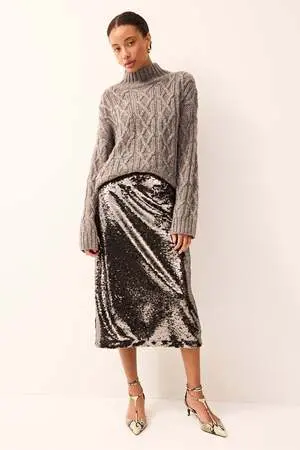 MARIE OLIVER Wray Sequined Pencil Skirt
