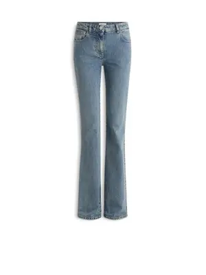 Balmain Bootcut Faded Denim Jeans - Blue