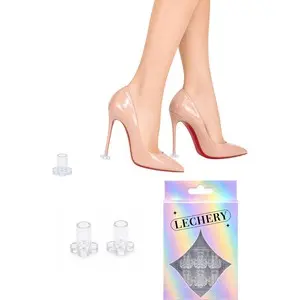 LECHERY® 3 Pairs Flower Heel Protectors - Clear