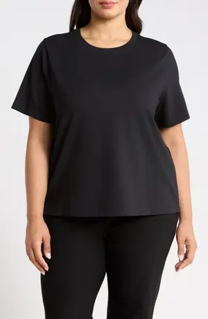 Eileen Fisher Crewneck Relaxed T-shirt - Black