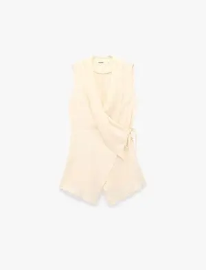 Koton Sleeveless V-neck Wrap Long Vest