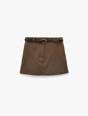 Koton A-line Belted Mini Linen Kort