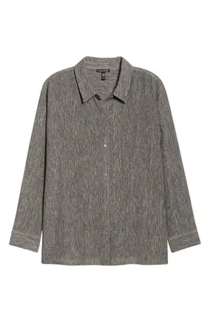Eileen Fisher Textured Classic Collar Shirt - Twine