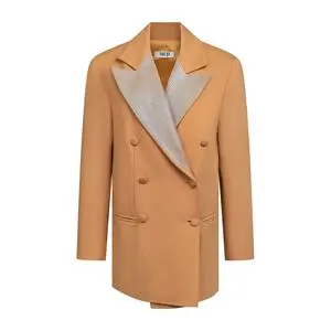MEJI Neutrals Mocha Luxe Crystal Blazer