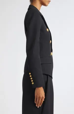 Balmain Double-breasted Grain De Poudre Wool Blazer