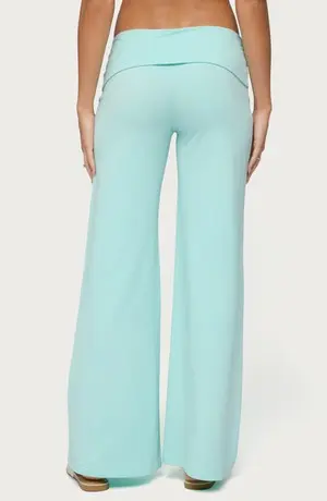 EDIKTED Wide Leg Foldover Pants