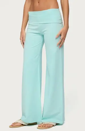 EDIKTED Wide Leg Foldover Pants